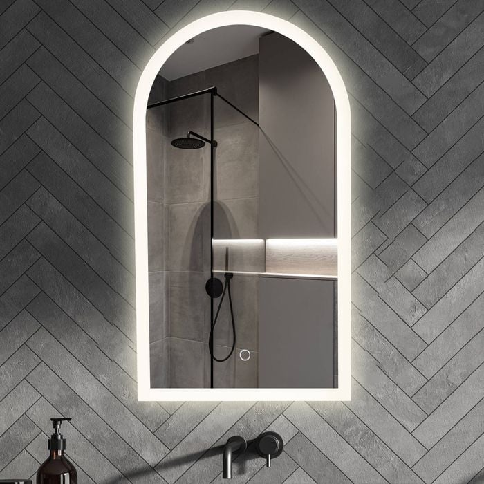 Barelli 900 x 500mm Frameless Front Edge Lit Arch LED Mirror – Big Bazaar